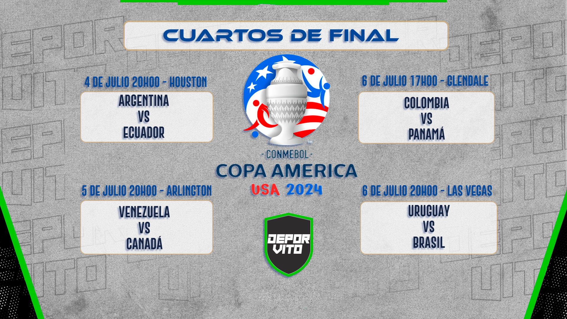 Sedes y horarios de los cuartos de final de la Copa América 2024 ...